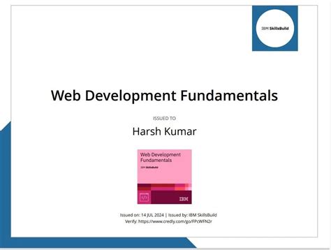Harsh Kumar On Linkedin Ibmskillsbuild Csrbox Webdevelopment Html