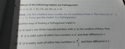 Which Of The Following Triplet Are Pythagorean