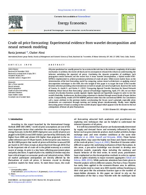 Crude Oil Price Forecasting Experimental Evidence From Wavelet