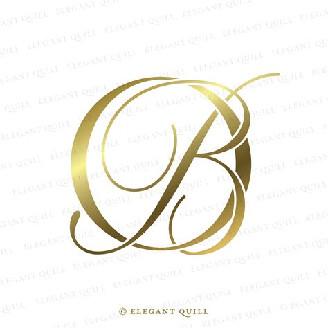 Initials Logo Bo Elegant Quill