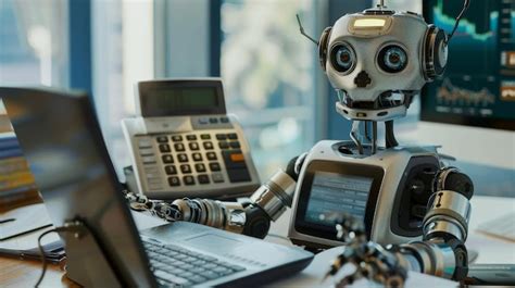 Premium Photo A Futuristic Robot Assistant Managing Finances Ai