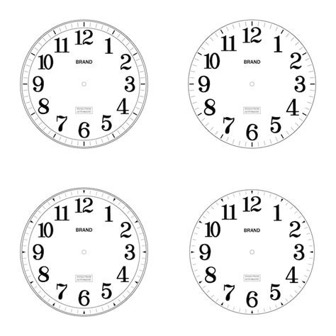 Vector Blank Analog Clock Dial Design Premium Vector