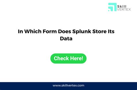 In Which Form Does Splunk Store Its Data