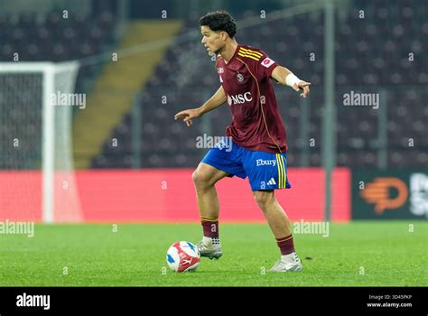 David Douline 28 Servette Fc Controls The Ball Action During The