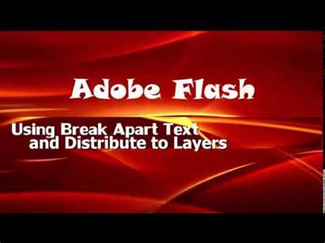 Using Break Apart Text In An Animation Adobe Flash YouTube