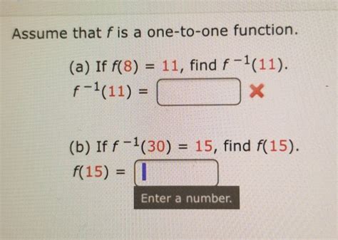 Solved Assume That F Is A One To One Function If F811