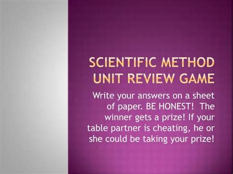 Ppt Scientific Method Unit Review Game Powerpoint Presentation Free