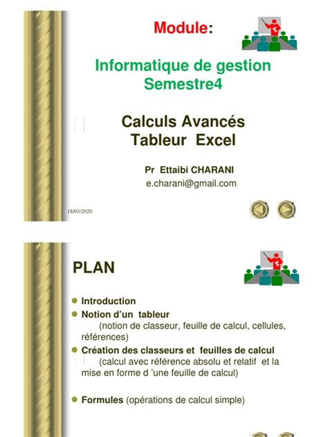 Cours Informatique De Gestion Charani Descargar Gratis Pdf Feuille De Calcul Microsoft Excel