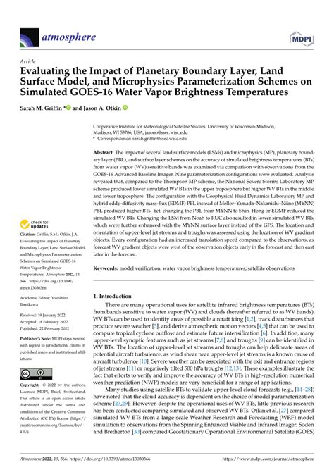 Pdf Evaluating The Impact Of Planetary Boundary Layer Land Surface