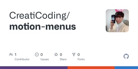 Github Creaticodingmotion Menus