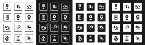 Set City Map Navigation Map Pointer With Star Parking Location Person Folded Location Marker