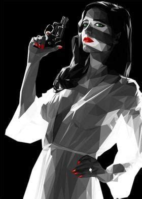 Sin City Eva Green Poster Picture Metal Print Paint By Lowpoly