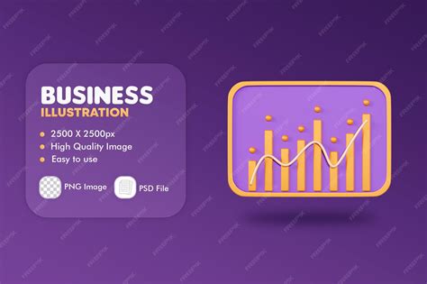Premium Psd 3d Illustration Of Cute Graph Chart Concept Of Trading