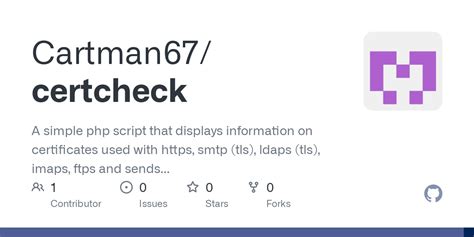 github cartman67 certcheck a simple php script that displays