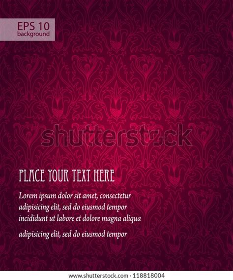 Seamless Damask Background Vignette Text Place Stock Vector Royalty Free 118818004 Shutterstock