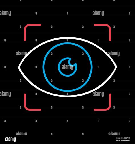 Eye Scan Vector On Dark Background Icon Retina Check Symbol Security