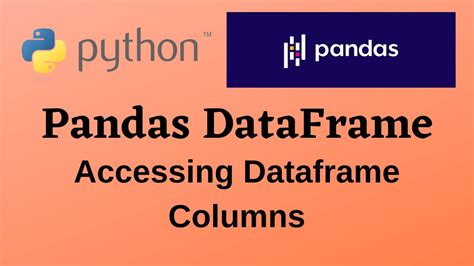 Python Dataframe Pt 51 Accessing Dataframe Columns Class 12