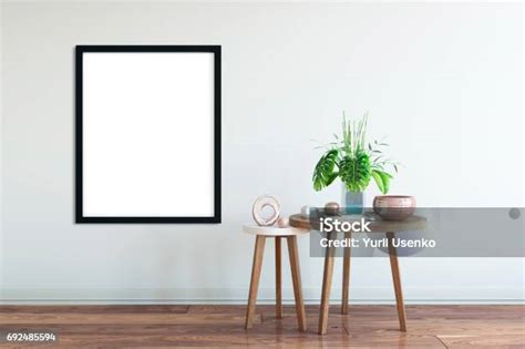 거실 인테리어에 포스터를 비웃는 다 인테리어 스 칸디 나 비아 스타일입니다 3d 렌더링 3d 그림 0명에 대한 스톡 사진 및 기타 이미지 Istock