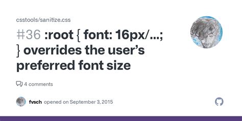 Root Font 16px Overrides The Users Preferred Font Size