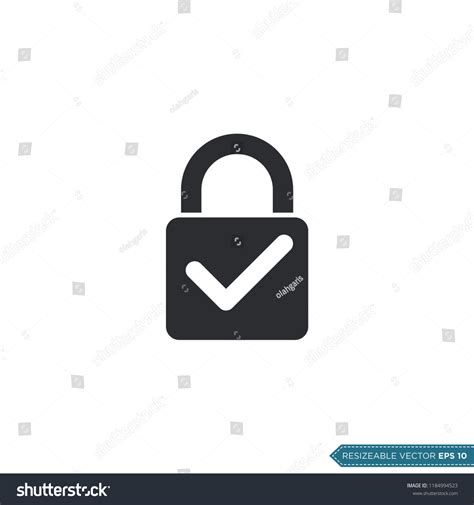 Check Mark Padlock Icon Vector Template Stock Vector Royalty Free Shutterstock