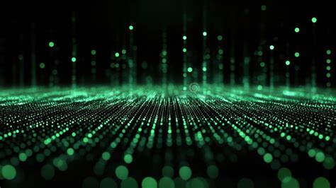 Green Lights Create A Matrix Abstract Network And Data With Digital Patterns Stock Image
