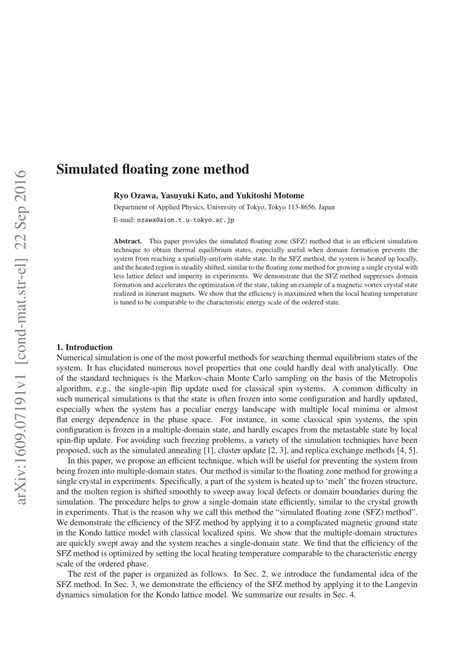 Pdf Simulated Floating Zone Method