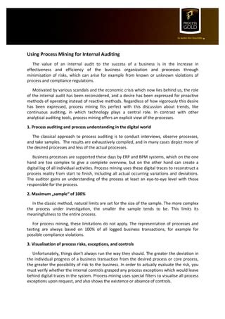 6 Reasons For Process Mining In Audit PDF Databases Computer Software And Applications