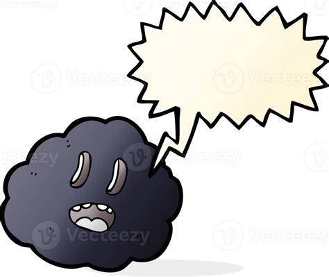 Cartoon Spooky Cloud With Speech Bubble 42281991 Png