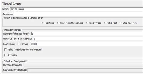 Jmeter Thread Group Thread Properties Stack Overflow