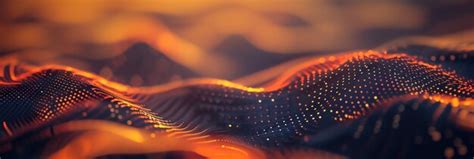 Digital Wave Pattern On Dynamic Orange Background Premium Ai