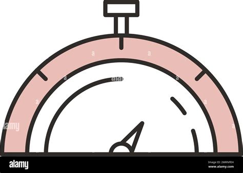 Stopwatch Timer Icon Half Hour And Part Time Flat Vector Design Outline Speedometer Sign Fast