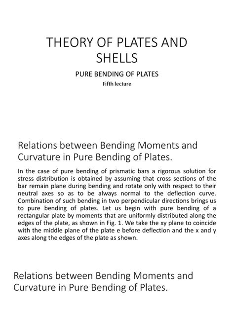 theory of plates and shells 5 pdf bending cartesian coordinate system