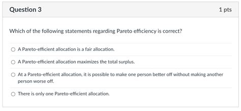 Solved Which Of The Following Statements Regarding Pareto