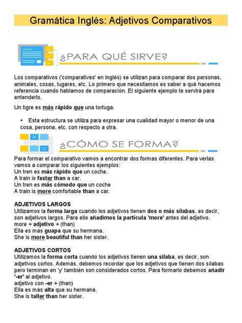Hoja De Trabajo De Adverbios Comparativos Y Superlativos Adjetivos
