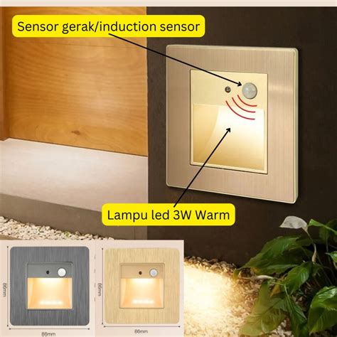 Jual Lampu Tangga Dinding Pir Sensor Gerak 1 5w 3w Lampu Tangga Hotel