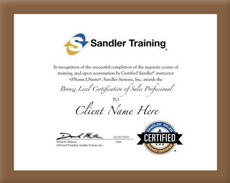 Sales Certification Program By Sandler Training