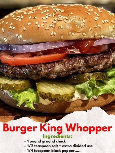 Homemade Burger King Whopper Recipe