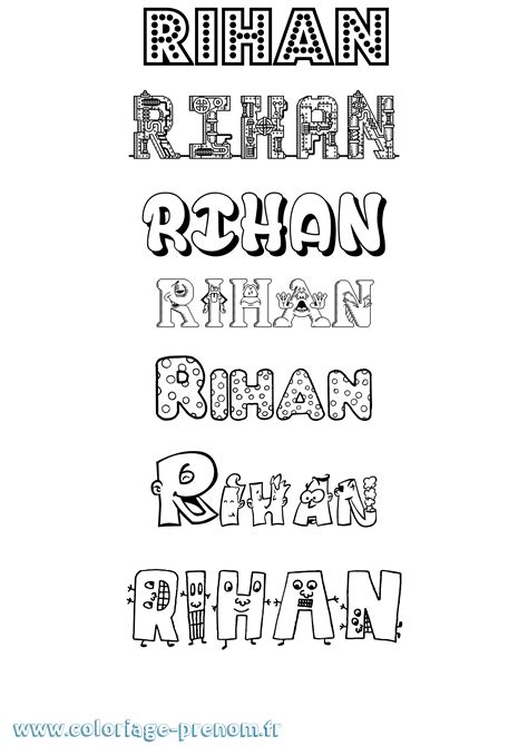 Coloriage Du Prénom Rihan à Imprimer Ou Télécharger Facilement