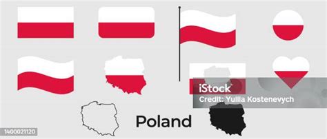 폴란드의 국기 폴란드의 실루엣 국가 상징 사각형 둥근 심장 모양 폴란드 국기의 상징 0명에 대한 스톡 벡터 아트 및 기타 이미지 Istock