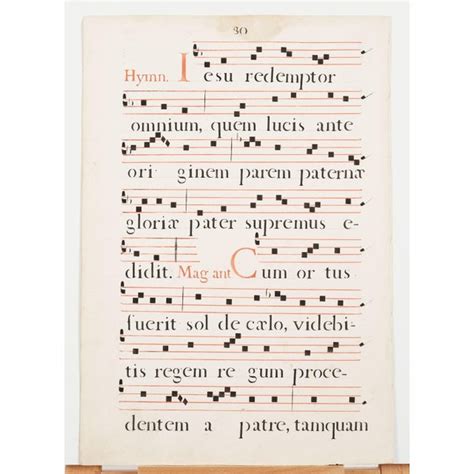 17th Century Antiphonal Music Two Sided Vellum Manuscript 18 × 12