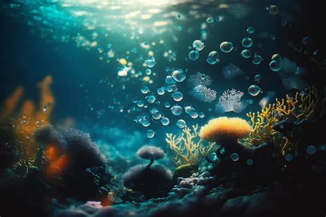 Premium Ai Image A Picture Of Bubbles Floating In The Ocean