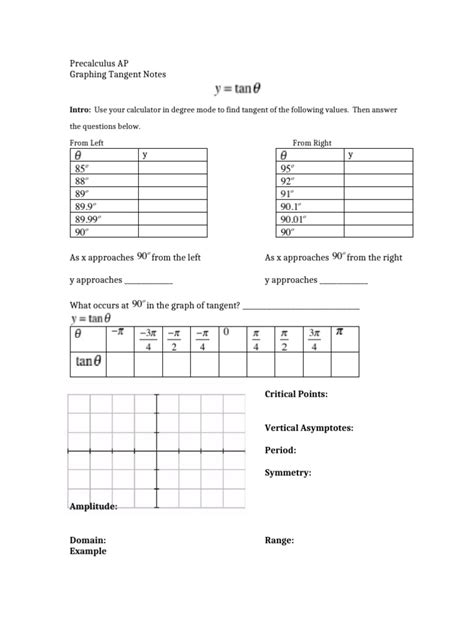 3 8 Graphing Tangent Notes Pdf