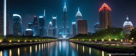 Epic Sci Fi Movie Architecture Neon Glass And Holograms Stable Diffusion Online