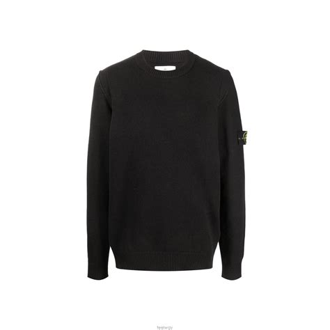 Stone Island 니트 스웨터 22fw 와펜 크루넥 니트 블랙 7715508a3 V0029 원래 명품은 필웨이 Feelway