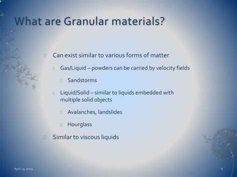 ppt simulating granular materials a comprehensive overview