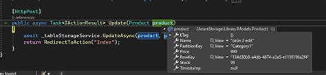 C How I Get Azure Data Table Etag Value From Razor Page Stack Overflow