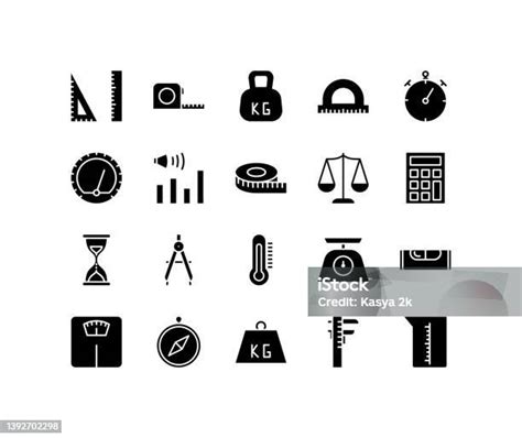 측정 플랫 라인 아이콘 설정 이러한 아이콘 스톱워치 저울 그리기 나침반 눈금자 측정 테이프 모래 시계 온도계가 포함되어 있습니다 웹 사이트 또는 모바일 앱을 위한 간단한