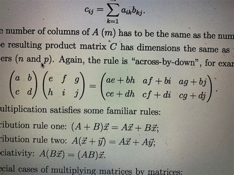matrices flashcards quizlet
