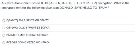Solved A Substitution Cipher Uses Rot 13 A N B