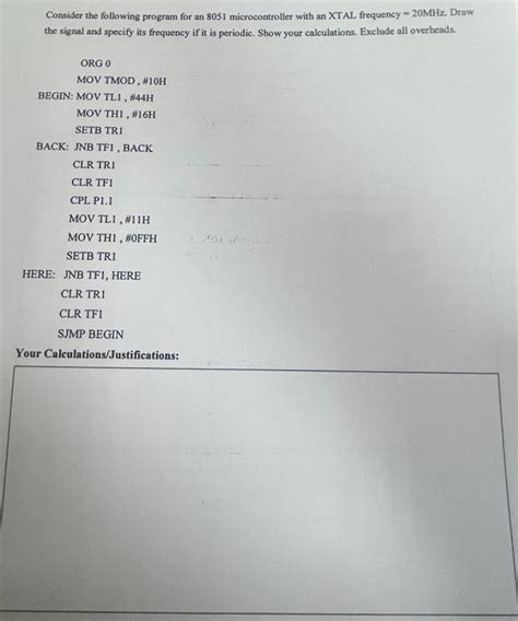 solved consider the following program for an 8051